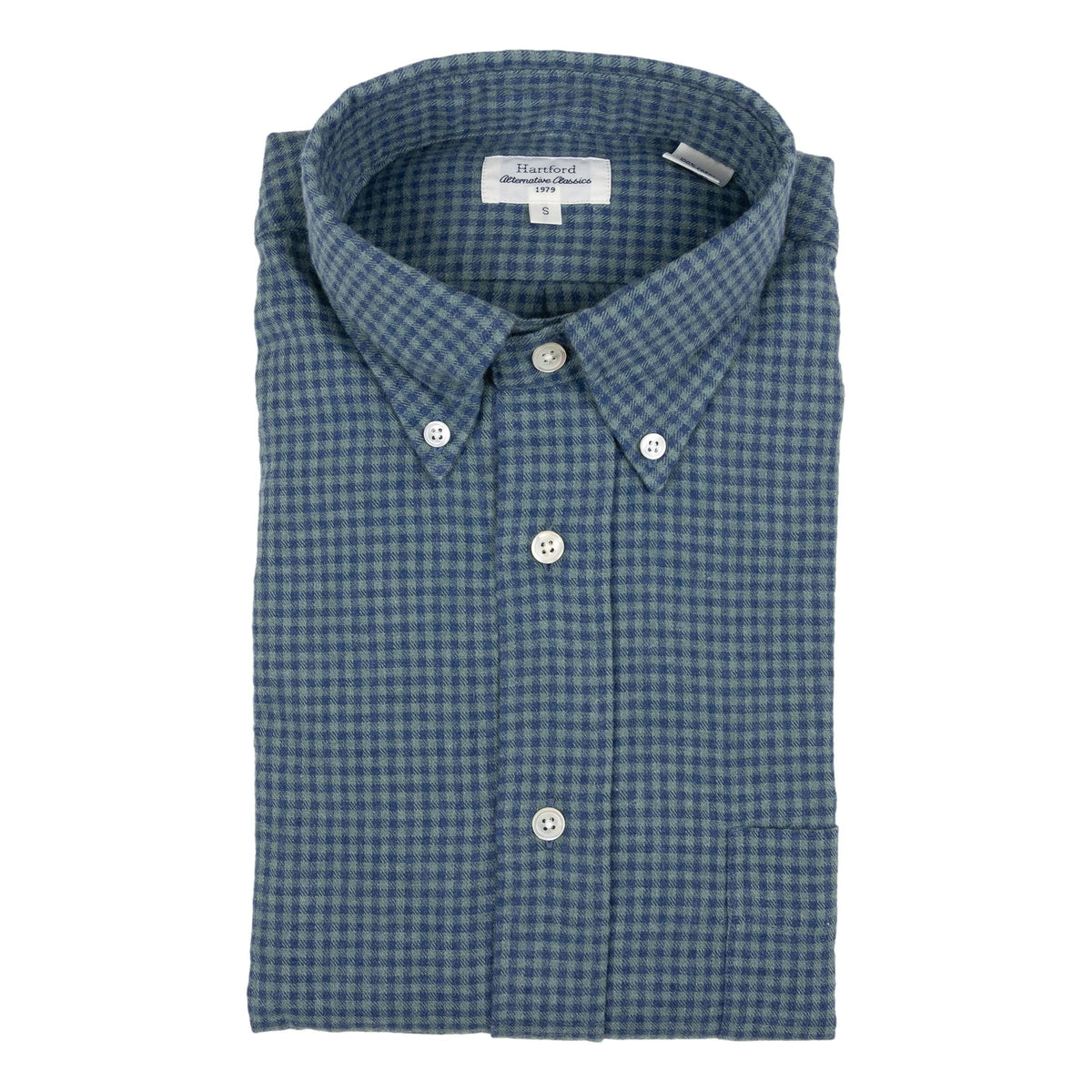 Green and Blue Check Brushed Cotton Button Down Sport Shirt – The ...