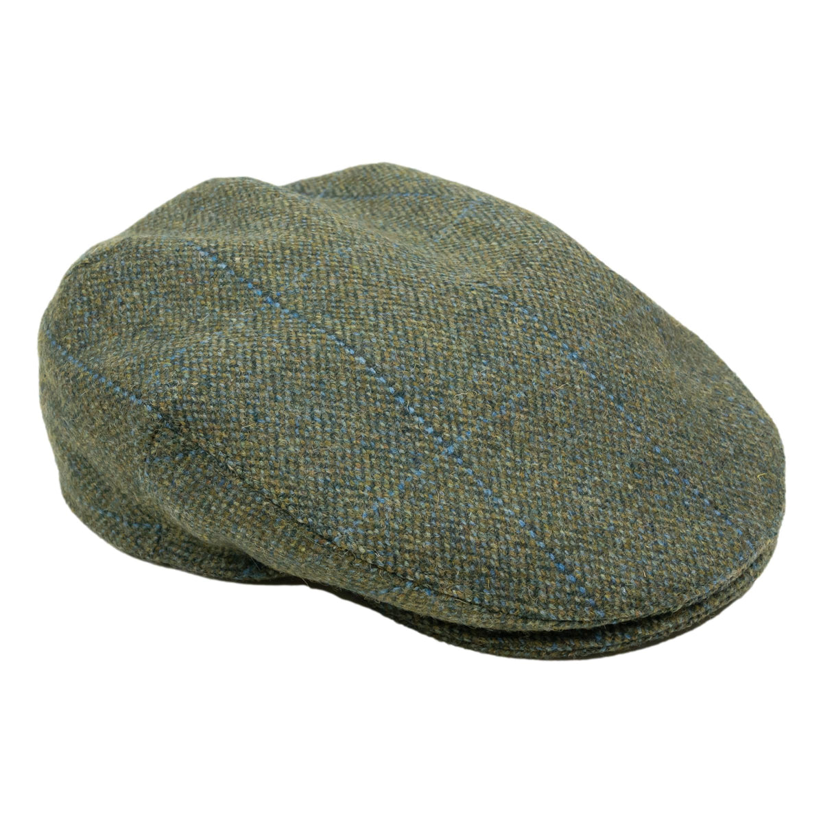 Green with Light Blue Windowpane Wool Cap – The Andover Shop