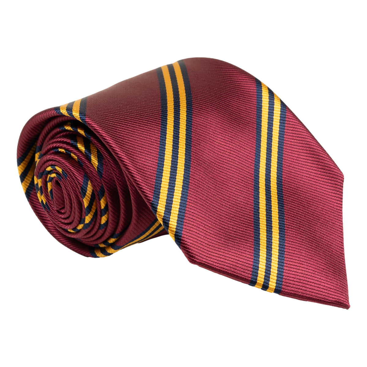 Maroon, Navy, and Gold Regimental Repp Stripe Silk Tie – The Andover Shop