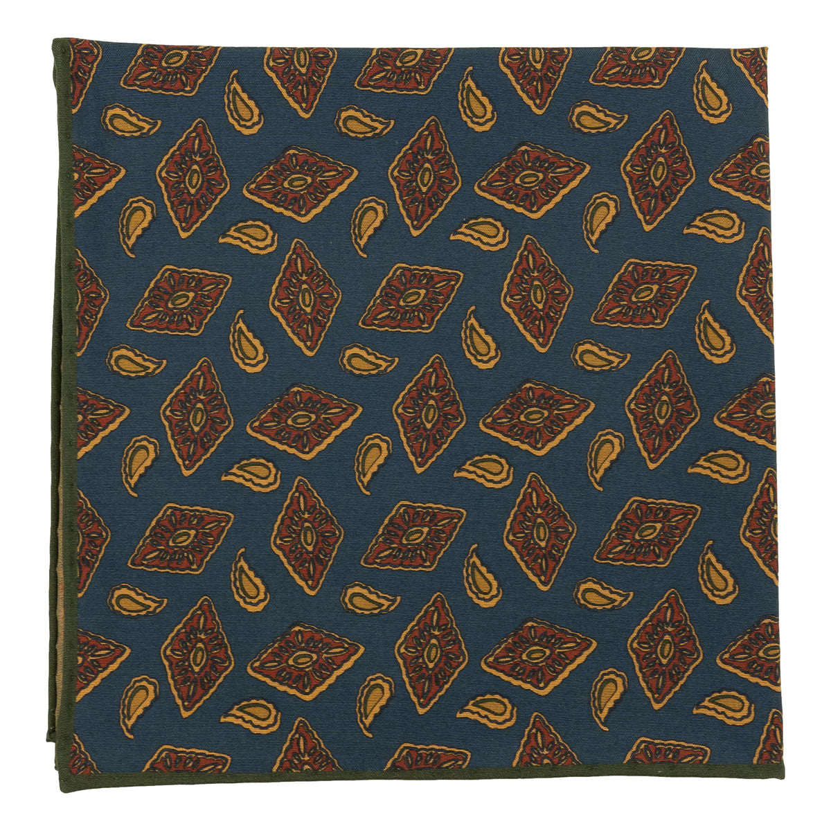 Diamond and Paisley Pattern Silk Pocket Square – The Andover Shop