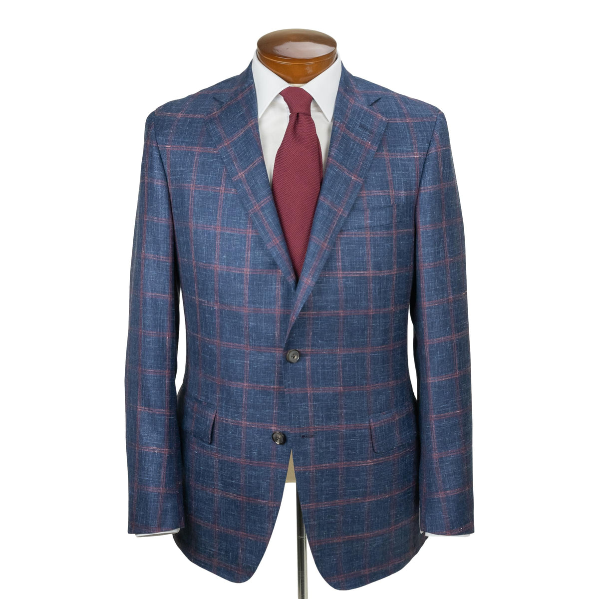 Navy with Red Windowpane Wool, Silk, and Linen Sport Coat – The Andover ...