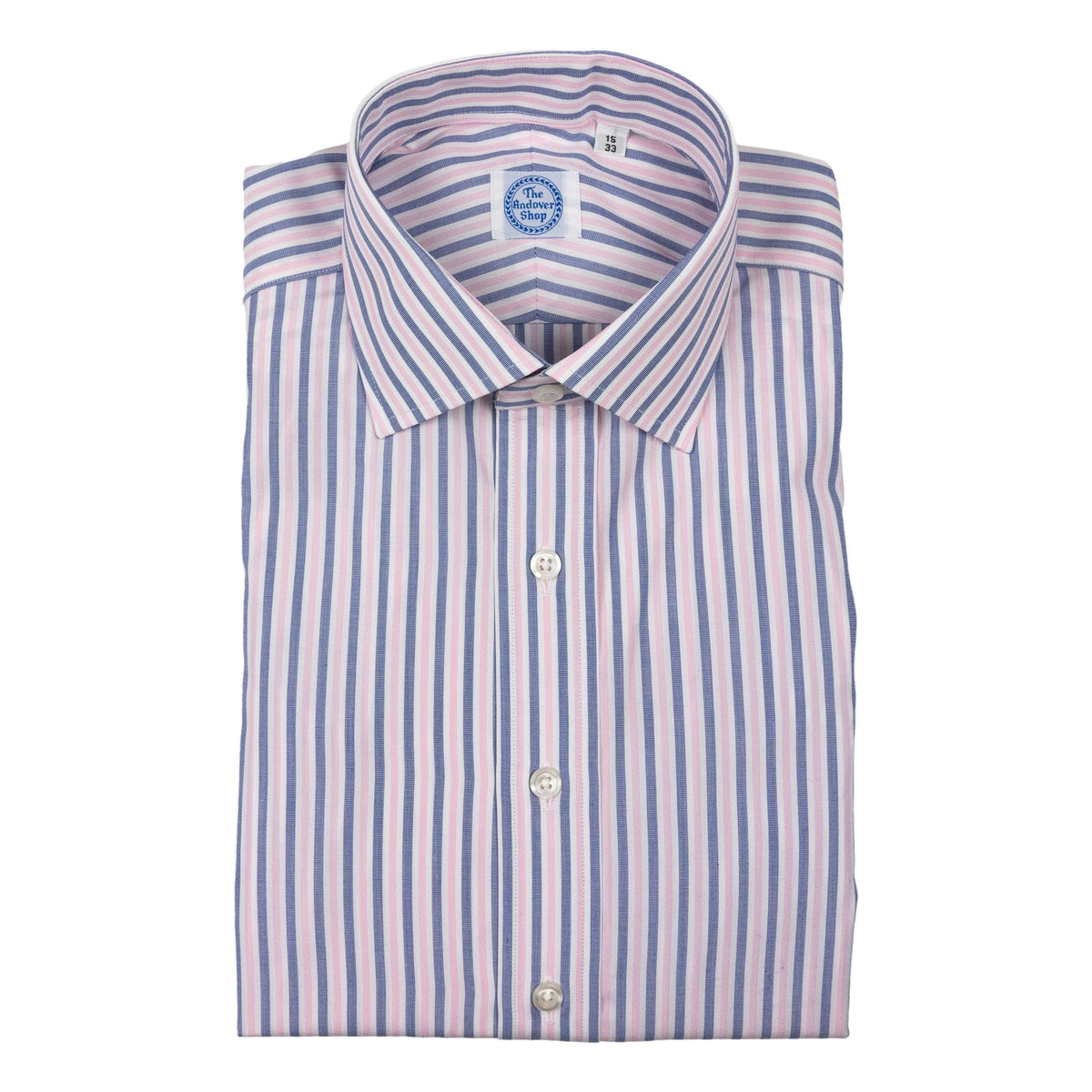 Pink and Blue Stripe Spread Collar Dress Shirt – The Andover Shop