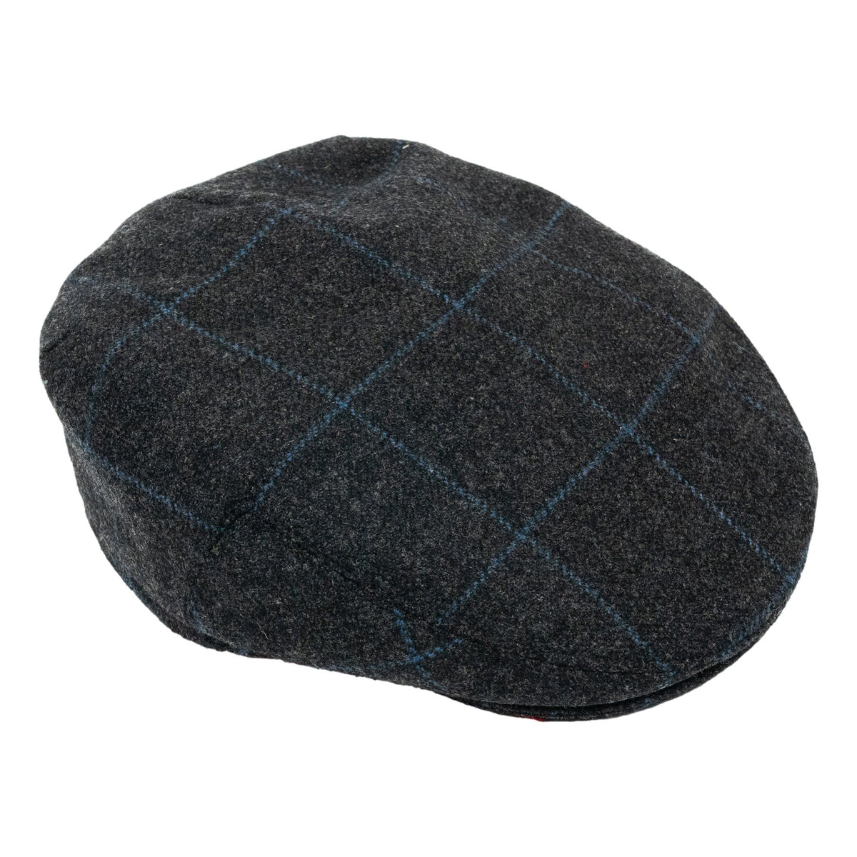 Charcoal with Sky Windowpane Wool Cap – The Andover Shop