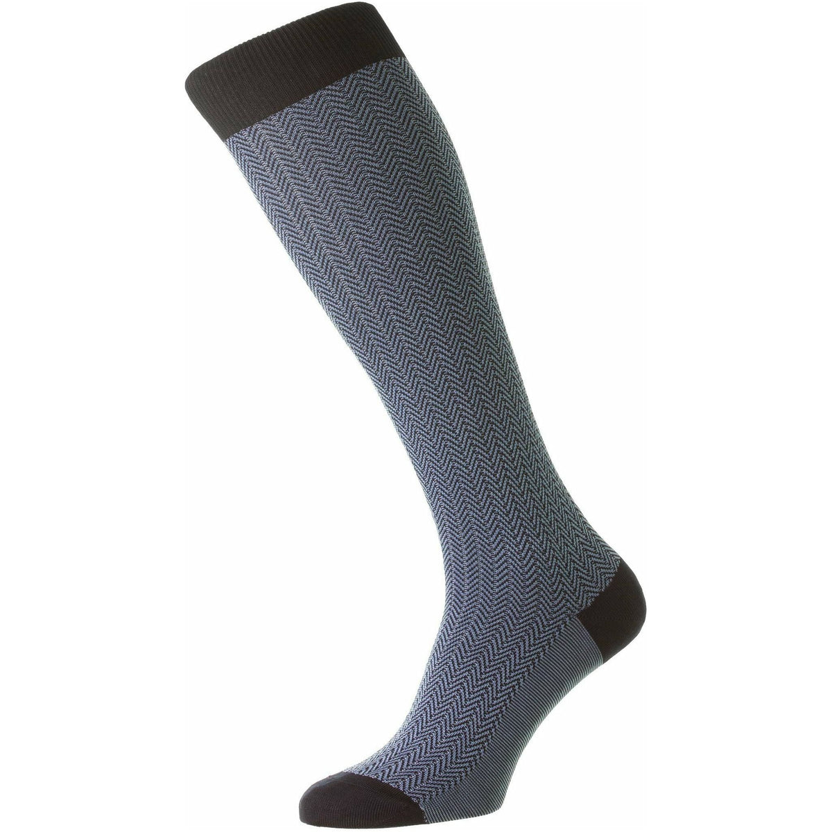 Navy Fabian Herringbone Over the Calf Socks | Men's Socks & Accessories ...