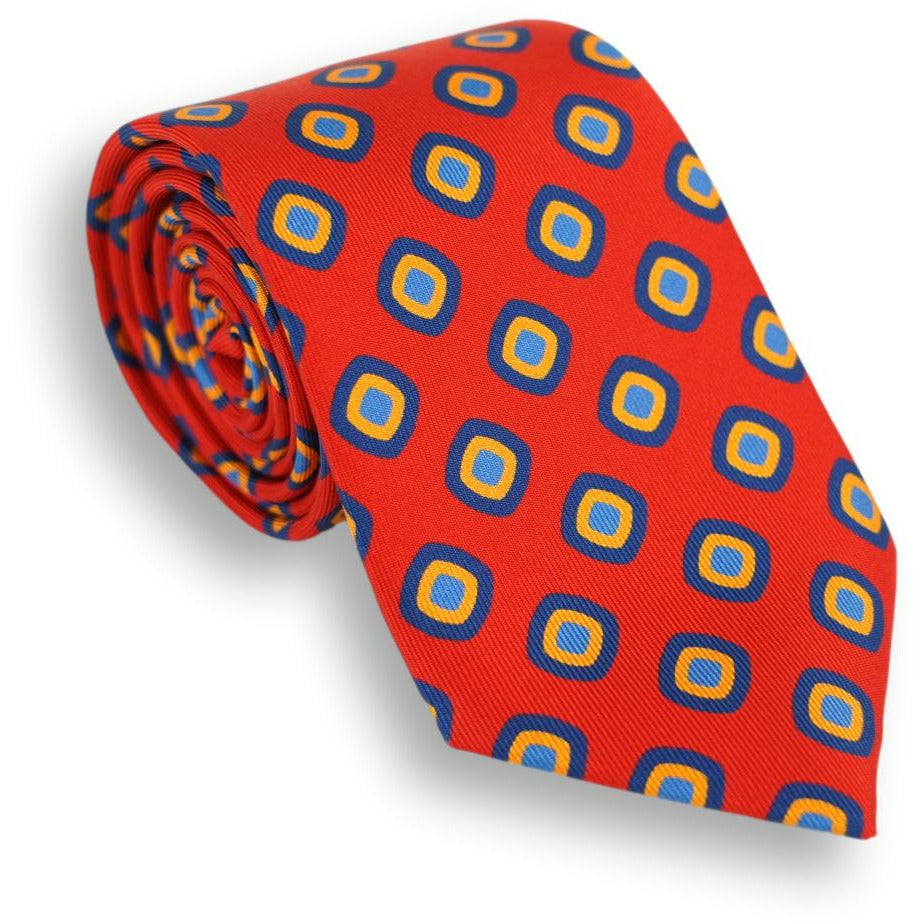 Diamond Bullseye Motif Silk Tie | The Andover Shop