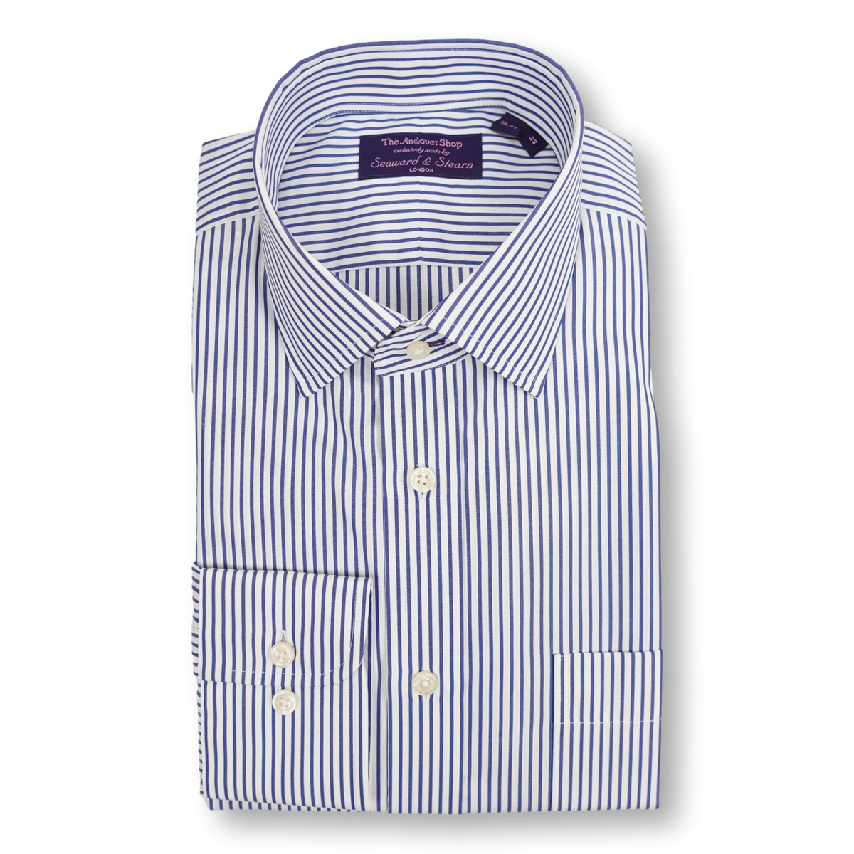Andover Blue Spread Collar Banker Stripe Dress Shirt – The Andover Shop